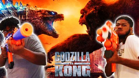 Nerf War Godzilla Vs Kong Youtube