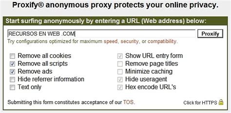 Proxify un proxy web para navegar de forma anónima por Internet