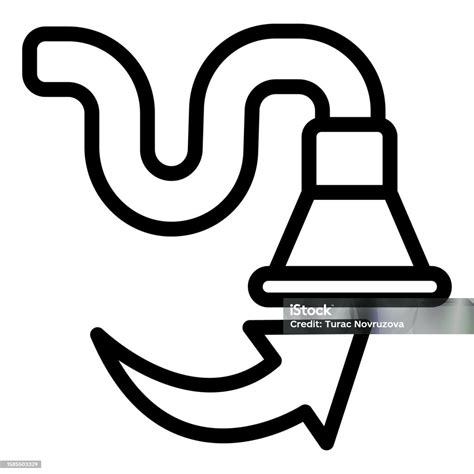 진공 청소기 라인 아이콘의 호스와 노즐 세차 개념 흰색 배경에 산업용 청소 도구 기호 청소 호스 아이콘 개요 스타일 벡터 그래픽 개념에 대한 스톡 벡터 아트 및 기타 이미지