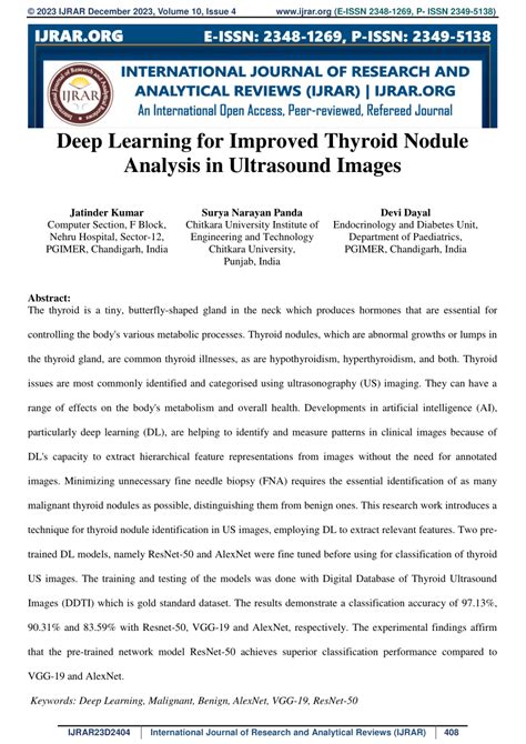 Pdf Deep Learning For Improved Thyroid Nodule Analysis In Ultrasound Images