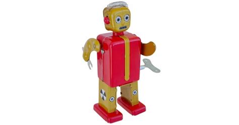 Proton Robot Windup Tin Toy Orange Marxu Rare