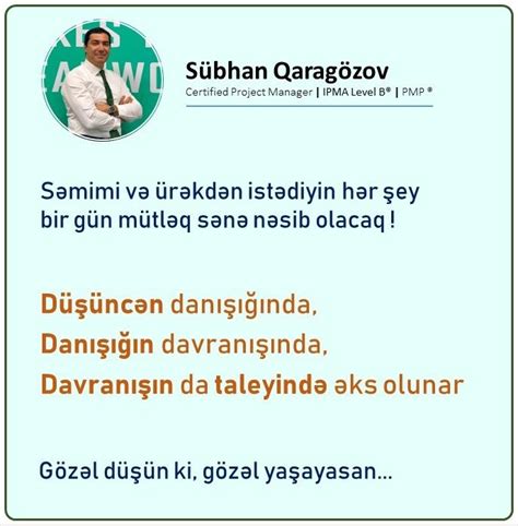 Sübhan Qaragözov Cpm Ipma Level B®️ Pmp®️ Posted On Linkedin