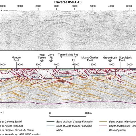 Raw And Interpreted Migrated Seismic Section For Traverse 05ga T3 To 15
