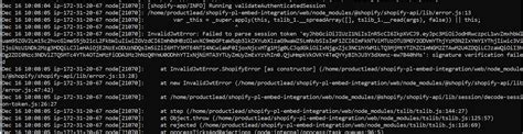 q how to handle invalidjwterror invalidsessionerror using shopify