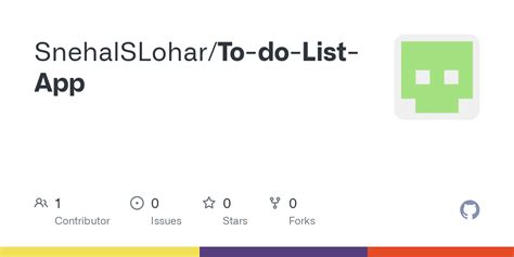 GitHub SnehalSLohar To Do List App