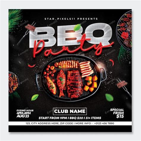 Bbq Party Flyer Template Psd Bbq Party Bbq Party Flyer