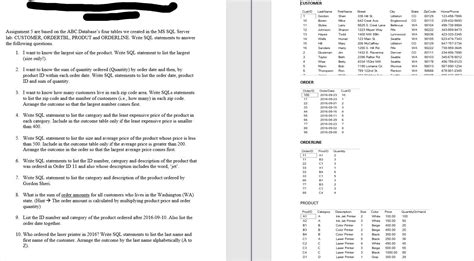 Assignment 5 Are Based On The Abc Databases Four
