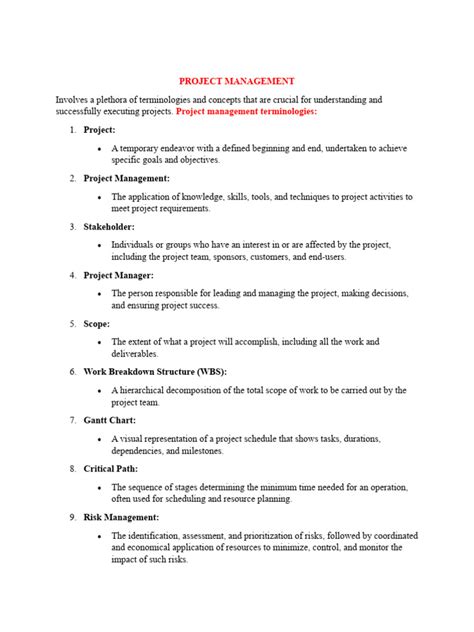 lecture 2 terminologies pdf project management business