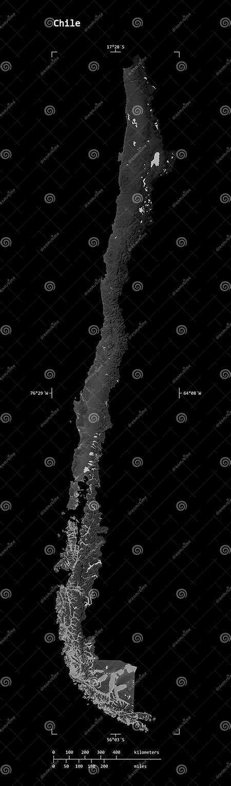 Chile Shape On Black Grayscale Stock Illustration Illustration Of