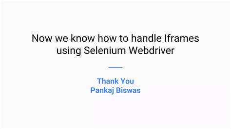Handling Iframes Using Selenium Web Driver Ppt