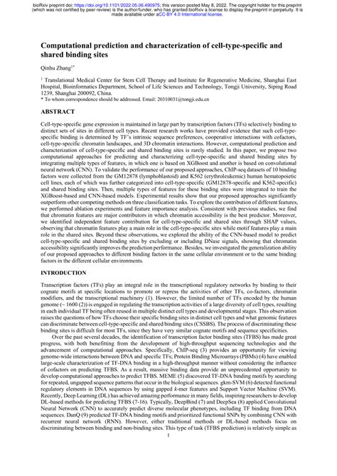 Pdf Computational Prediction And Characterization Of Cell Type