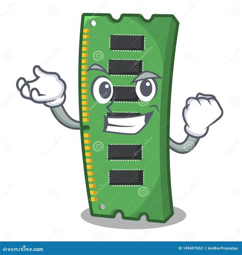 Successful RAM Memory Card The Mascot Shape Stock Vector Illustration Of Computer Character