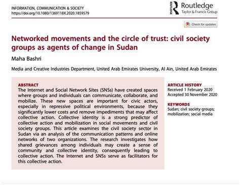 Maha Bashri On Linkedin Im Very Honored And Proud That My Article On Sudans Civil Society And