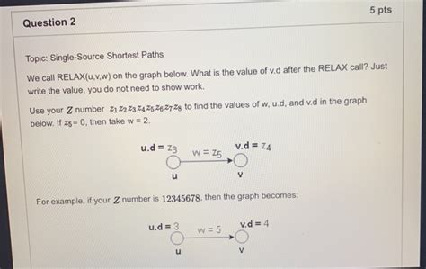 Solved 5 Pts Question 2 Topic Single Source Shortest Paths