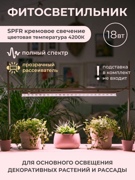 Фитолампа для растений, полный спектр, кремовое свечение, Uniel ULI-P10 ...