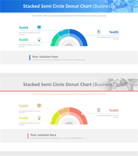 Three Donut Chart Business Doughnut