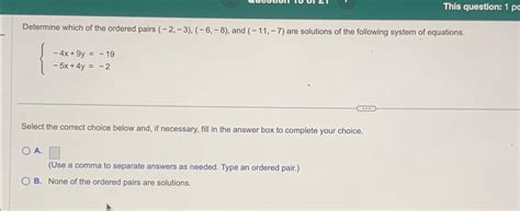 Solved Determine Which Of The Ordered Pairs 2 3 6 8