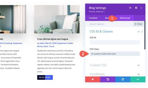 how to customize the read more link in the divi blog module