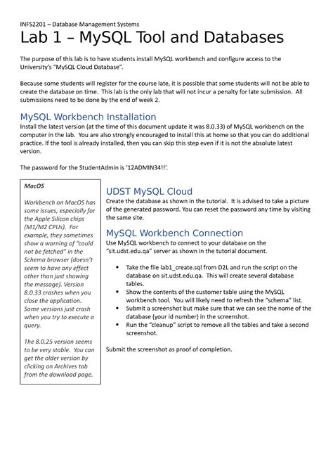 lab 1 cloud and connectivity infs2201 database management systems