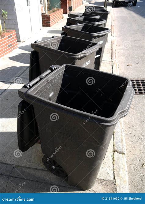 Garbage Bins For Different Types Of Garbage At The Gate Of A Private House Royalty Free Stock
