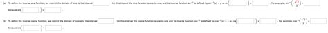 Solved A ﻿to Define The Inverse Sine Function We Restrict