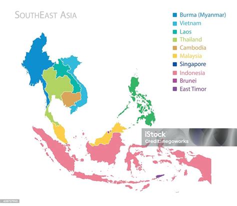 동남아시아지도 지도에 대한 스톡 벡터 아트 및 기타 이미지 지도 동남아시아 Association Of Southeast