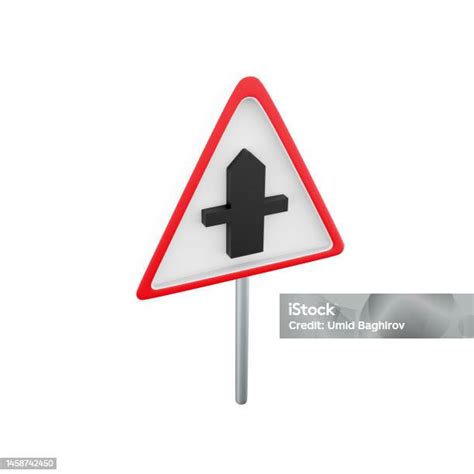 영국 교차로 전방 도로 표지판의 3d 렌더링 빨간색 삼각형 안에 포함된 교차로 기호로 구성됩니다 3d 렌더링 교차로 앞 도로 표지판 만화 아이콘 0명에 대한 스톡 사진 및