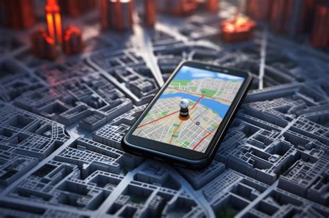 premium photo a cell phone sitting on top of a map great for