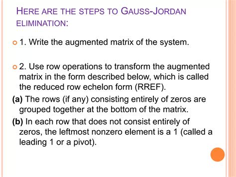 Gauss Jordan And Guass Elimination Method Pptx