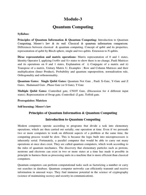 M3 Quantum Computing 2022 23 Pdf Matrix Mathematics Quantum