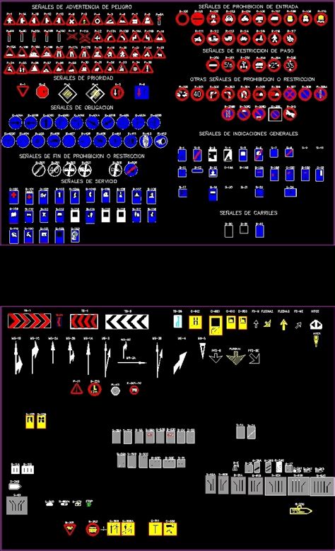 Road Signs DWG Block For AutoCAD Designs CAD