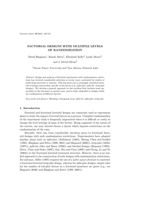 Pdf Factorial Designs With Multiple Levels Of Randomization