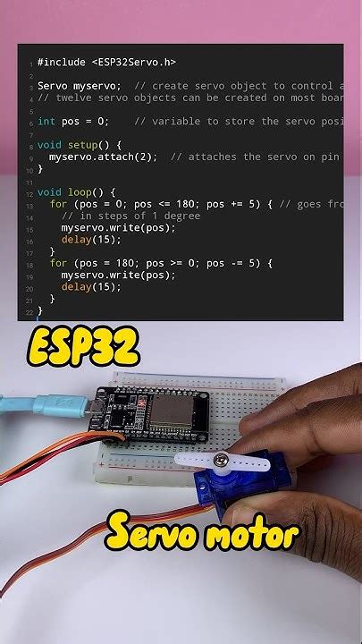 Esp32 Servo Motor Servomotor Esp32 Engineering Youtube