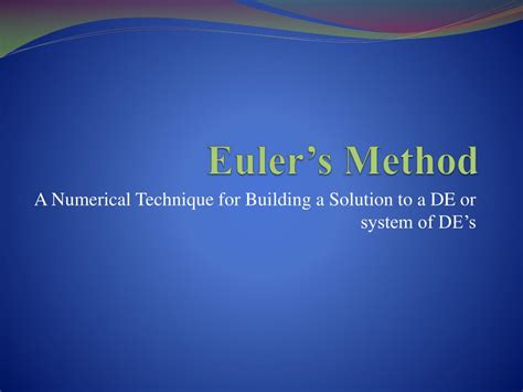 PPT Eulers Method PowerPoint Presentation Free Download ID