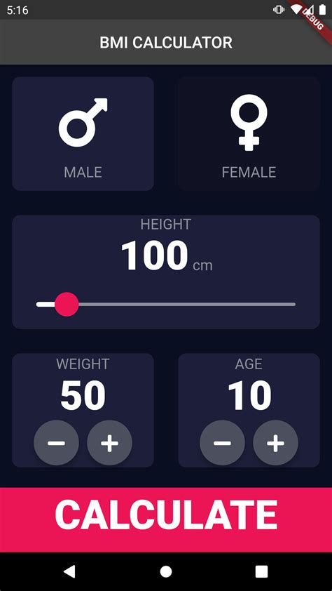Github Shrikarthik007 Bmi Calculator It Is A Basic Flutter Ui App Which Calculates The Body
