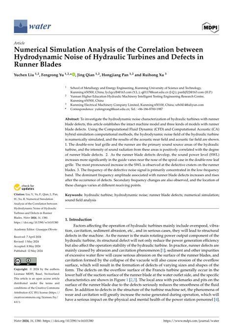 (PDF) Numerical Simulation Analysis of the Correlation between Hydrodynamic Noise of Hydraulic ...