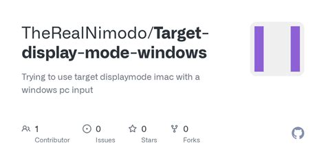 Github Therealnimodo Target Display Mode Windows Trying To Use Target Displaymode Imac With A