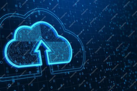 Premium Photo Creative Glowing Clouds Hologram On Dark Binary Code