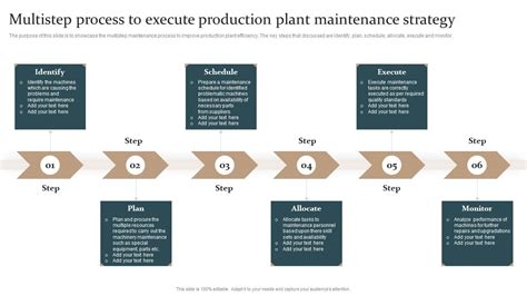 Multistep Process To Execute Production Plant Maintenance Strategy Ppt Layouts Example Ppt Sample