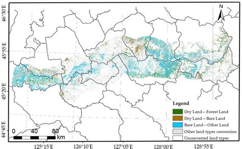 Spatial Transfer Map Of Land Use Types In The Buffer Zone Of The River