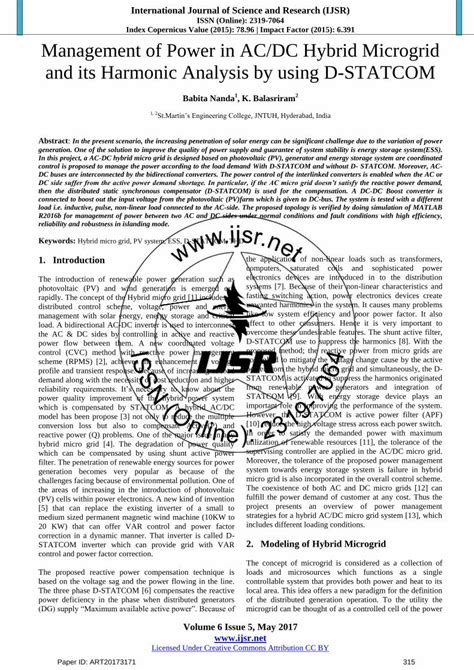 Pdf Management Of Power In Acdc Hybrid Microgrid And Its