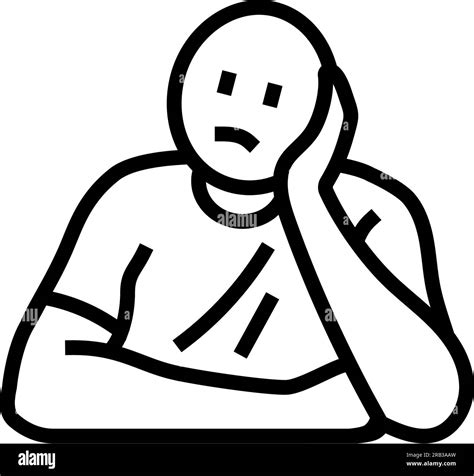 Sad Mood Man Line Icon Vector Illustration Stock Vector Image And Art Alamy
