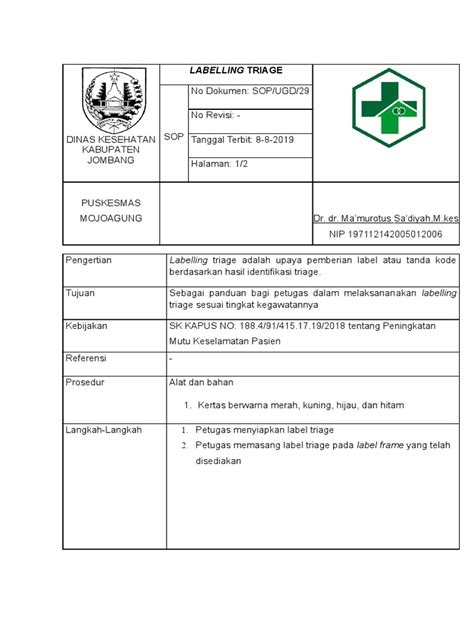 Sop Labeling Terbaru Pdf
