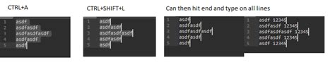 notepad select all multi line select at end of each line super user
