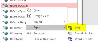 Access Database Exporting To Excel