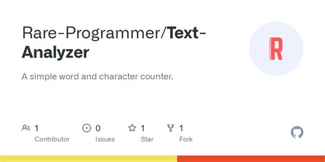 Github Rare Programmertext Analyzer A Simple Word And Character