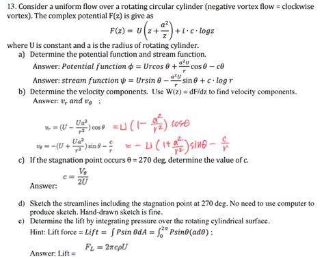 consider a uniform flow over a rotating circular