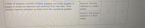 solved pof each experiment determine whether events a and b