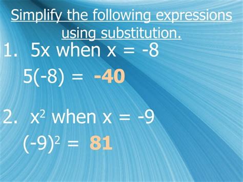 Review Sheet A Substitution And Solving Inequalities Ppt