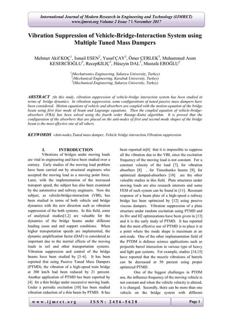 Vibration Suppression Of Vehicle Bridge Interaction System Using Multiple Tuned Mass Dampers